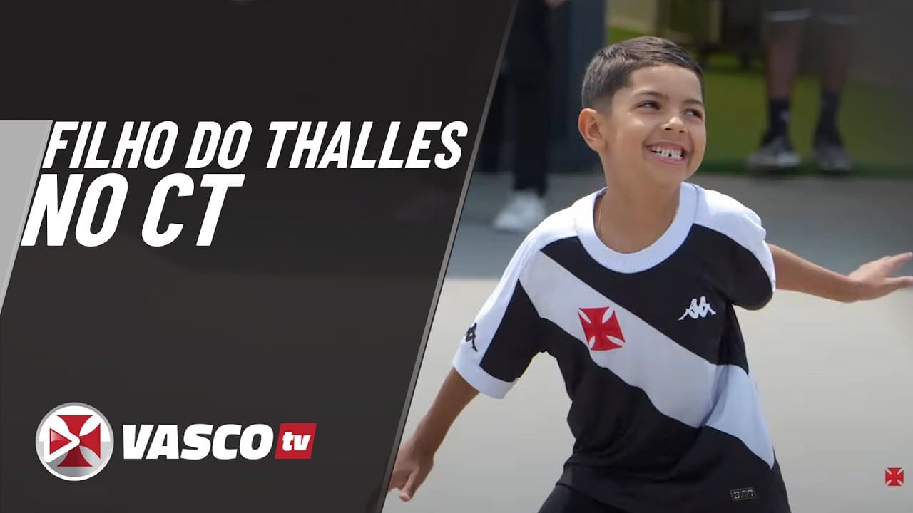 VascoTV exibe a visita de Pedro, filho do antigo atacante Thalles, ao CT Moacyr Barbosa; confira ...
